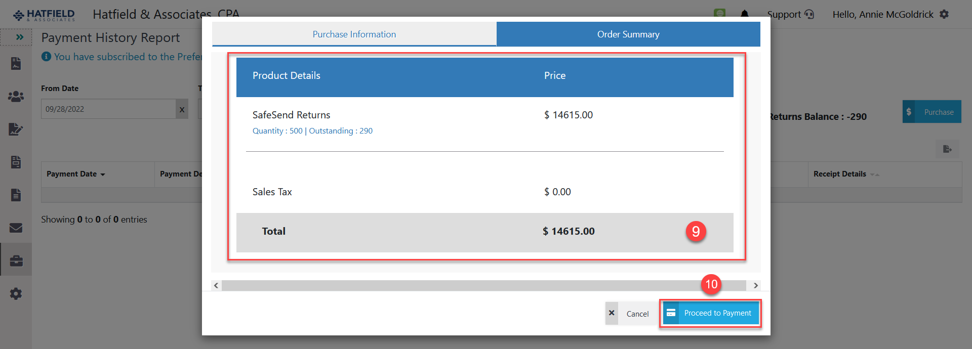 Purchase Additional Returns – SafeSend Returns