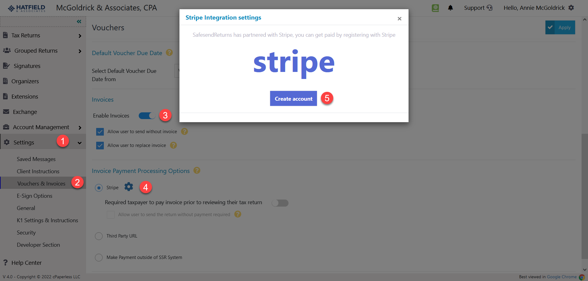 Stripe Integration for Client Invoicing – SafeSend Returns