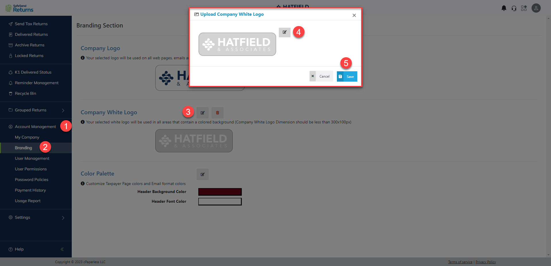 Account Management – SafeSend Returns