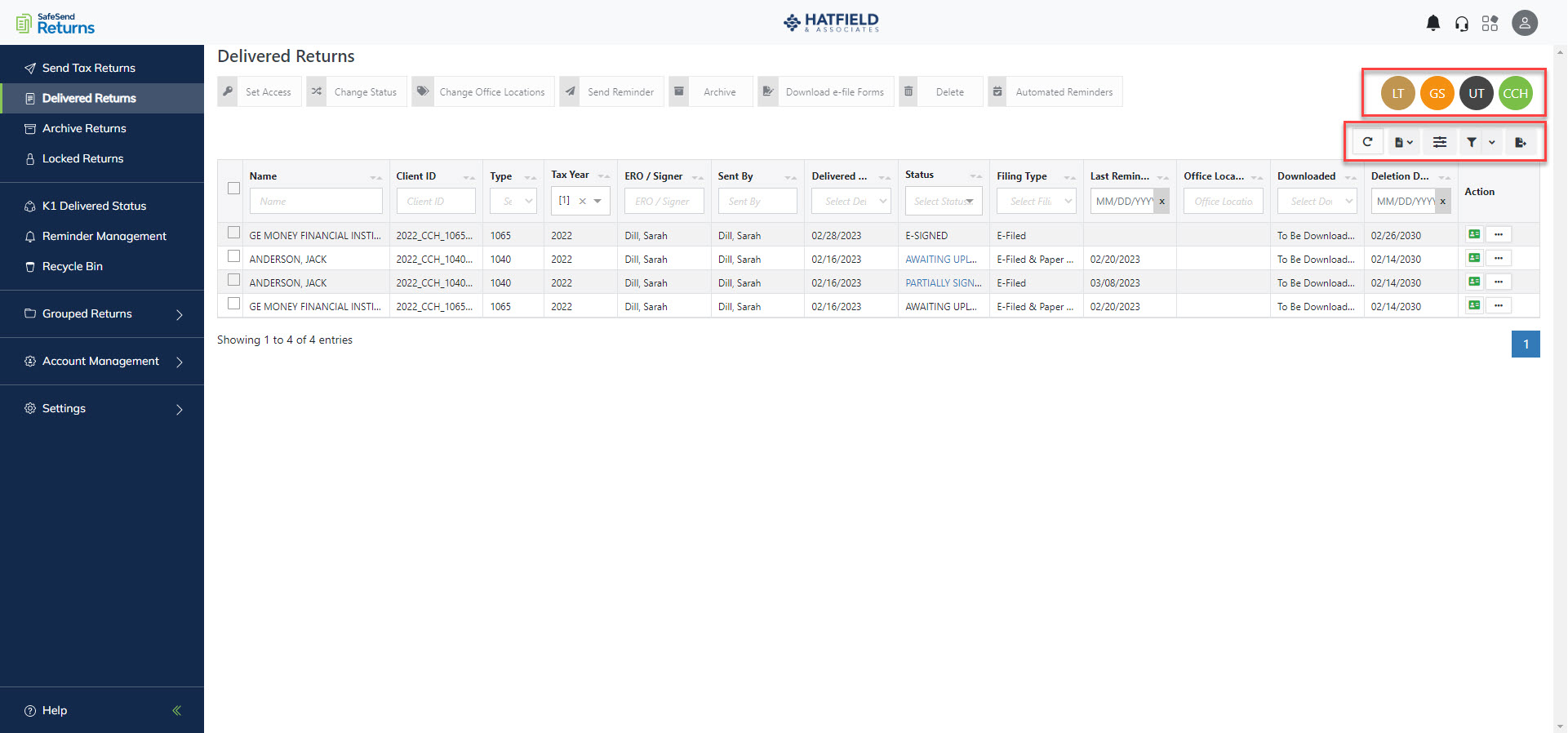 Delivered Returns Dashboard – SafeSend Returns