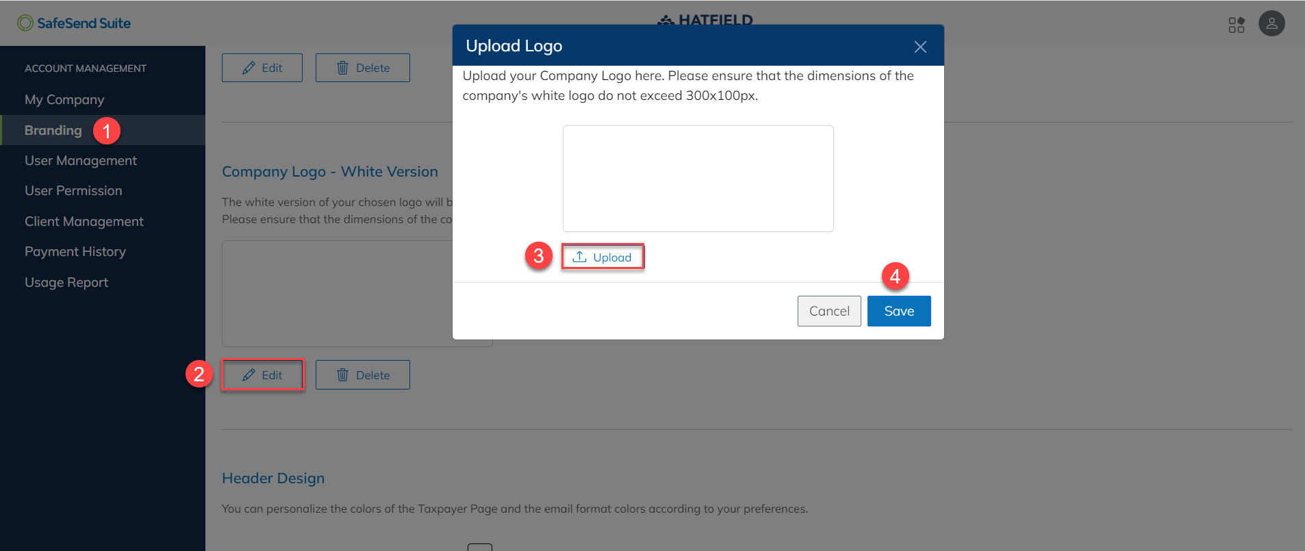 Account Management – SafeSend Returns