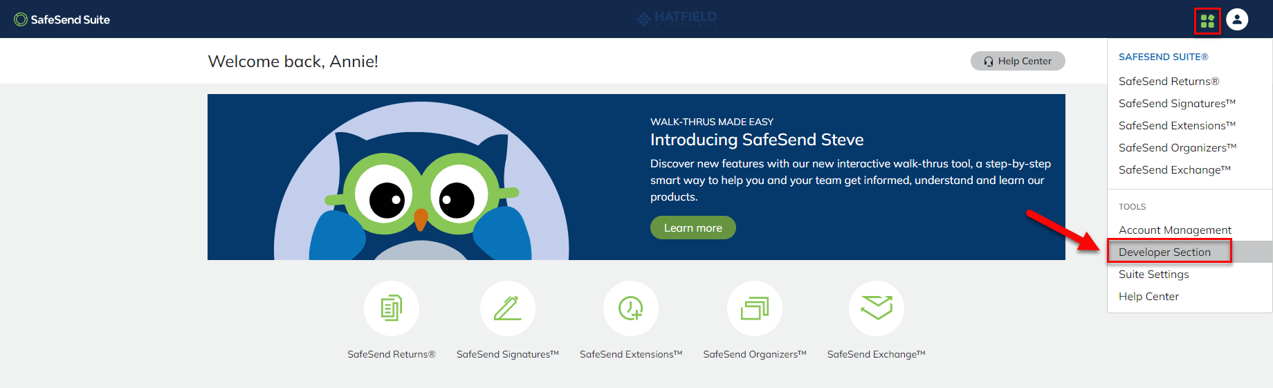 Developer Section – SafeSend Returns