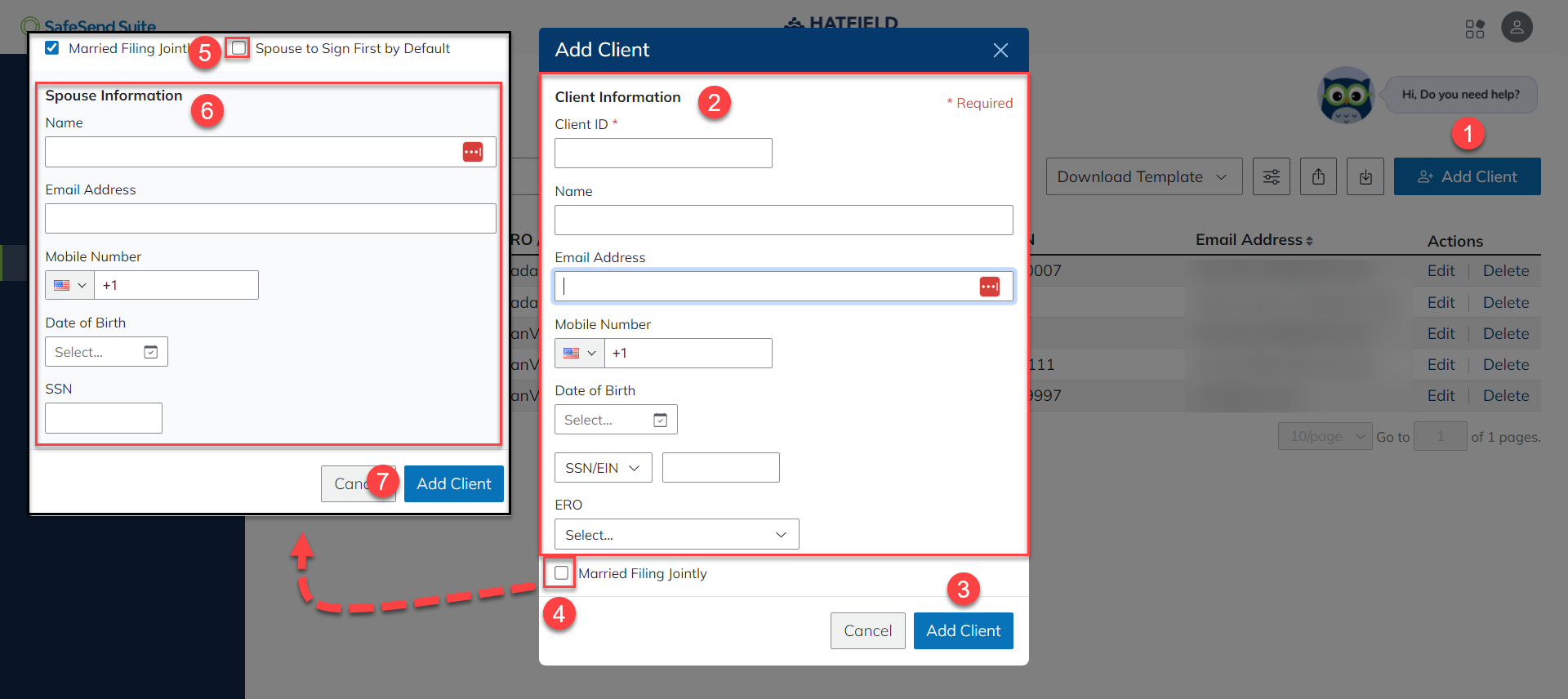 Account Management: Client Management – SafeSend Returns