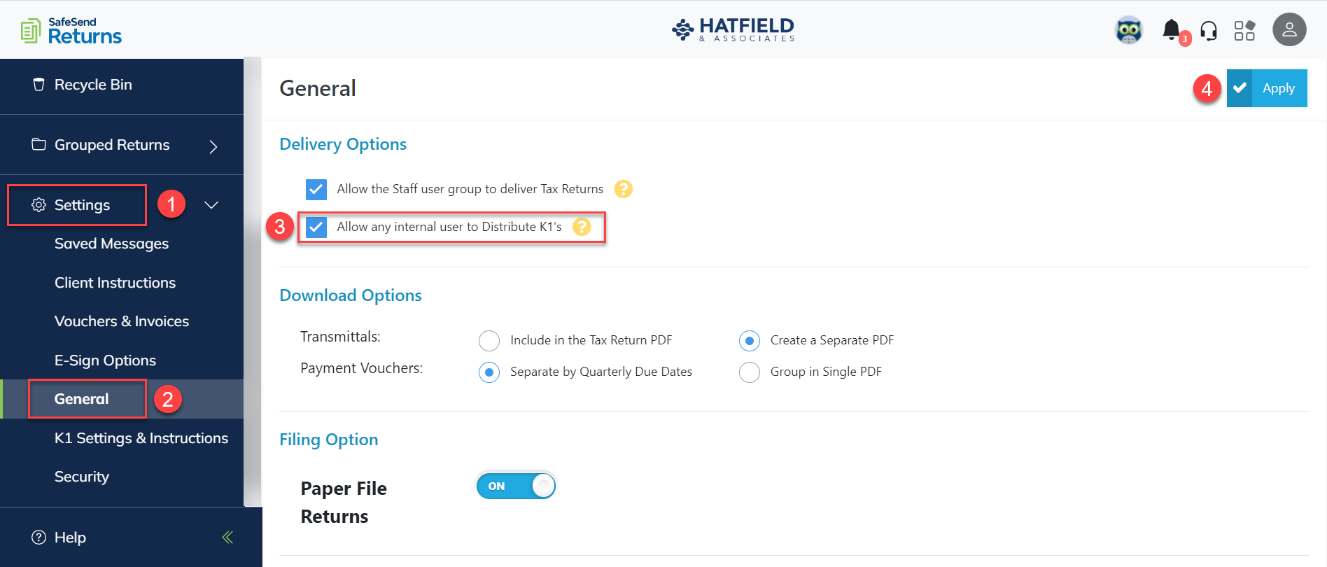 K-1 Distribution: Firm Instructions – SafeSend Returns