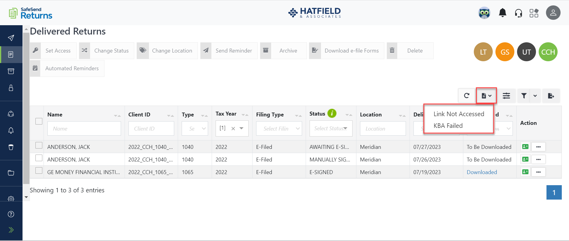 Quick View Reports – SafeSend Returns