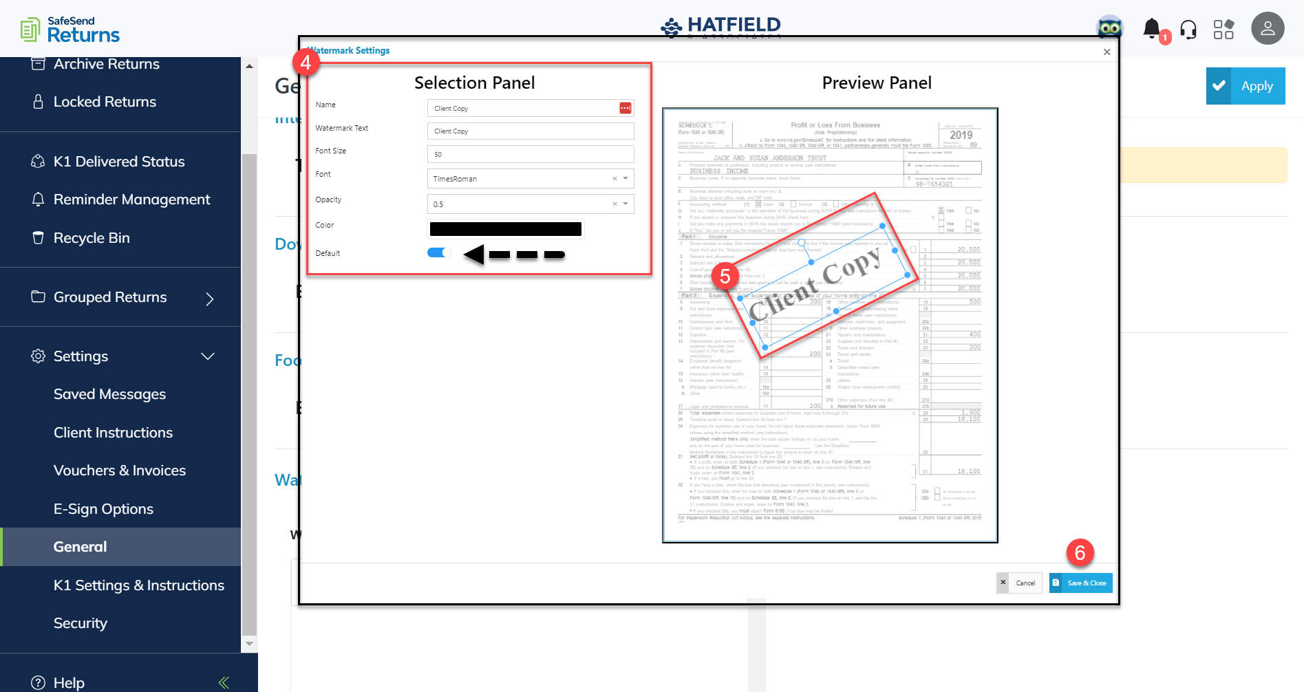 Watermark Setup and Usage – SafeSend Returns