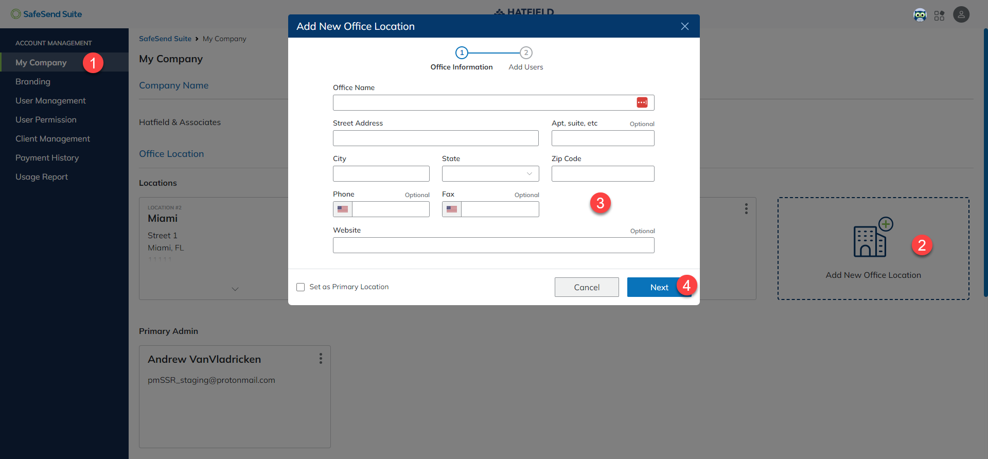 Multiple Office Locations – SafeSend Returns
