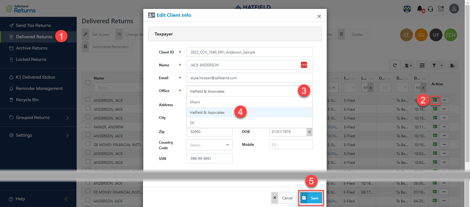 Multiple Office Locations – SafeSend Returns