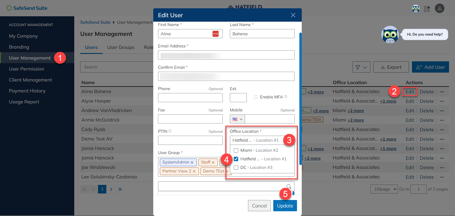 Multiple Office Locations – SafeSend Returns