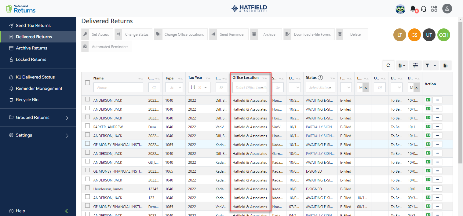 Multiple Office Locations – SafeSend Returns