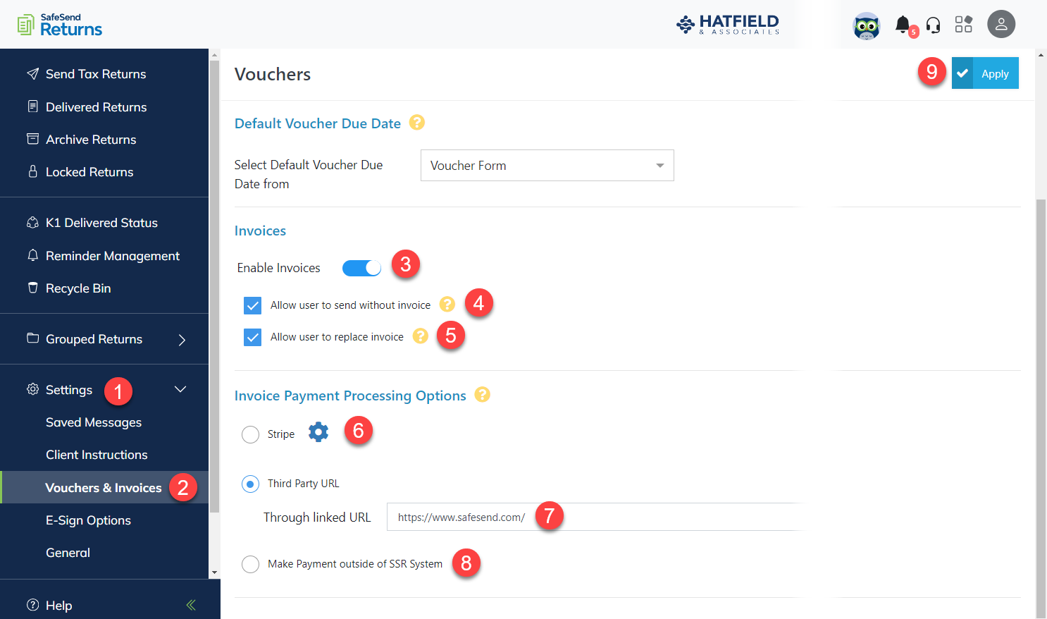 Invoices Overview – SafeSend Returns