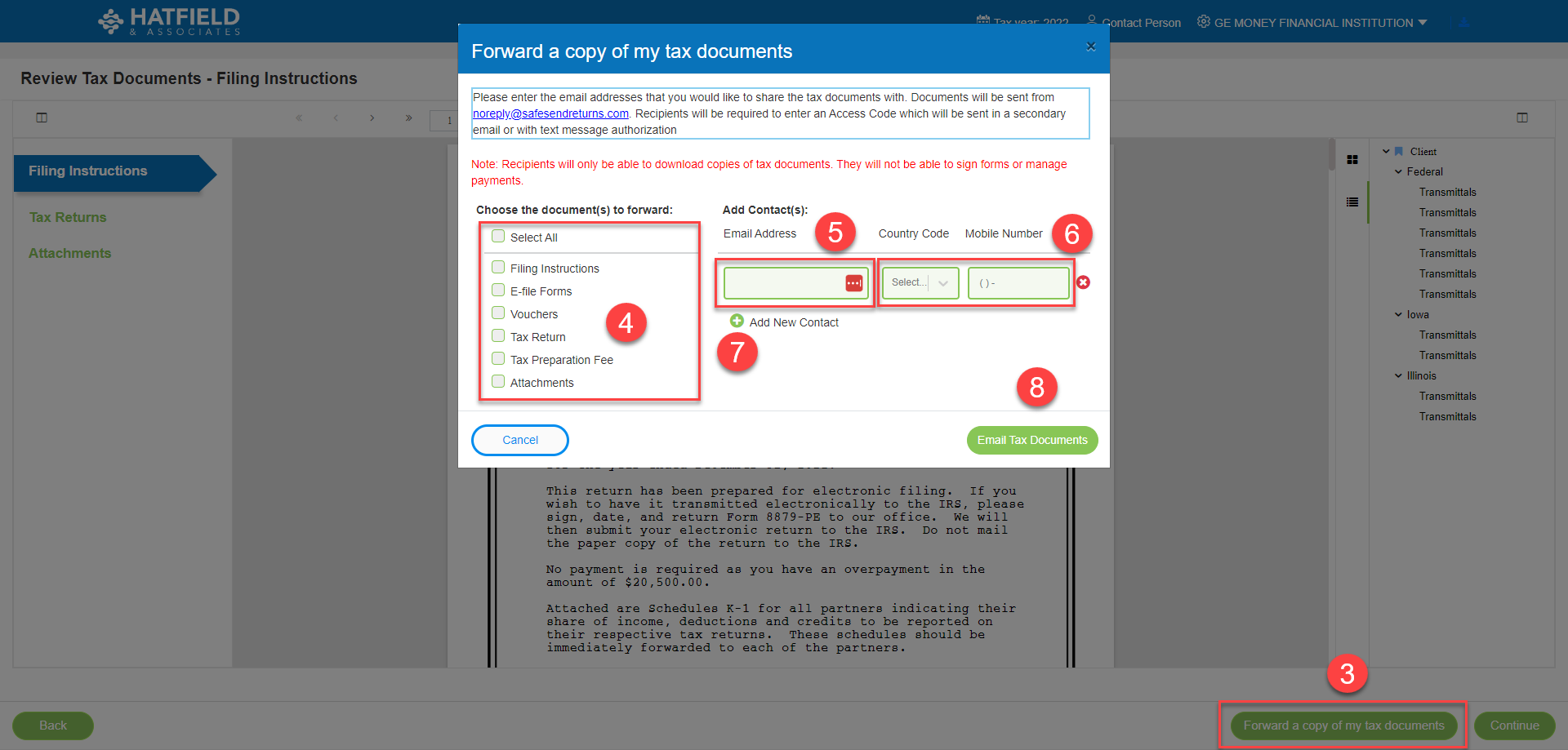 Forward a Copy of Your Return – SafeSend Returns