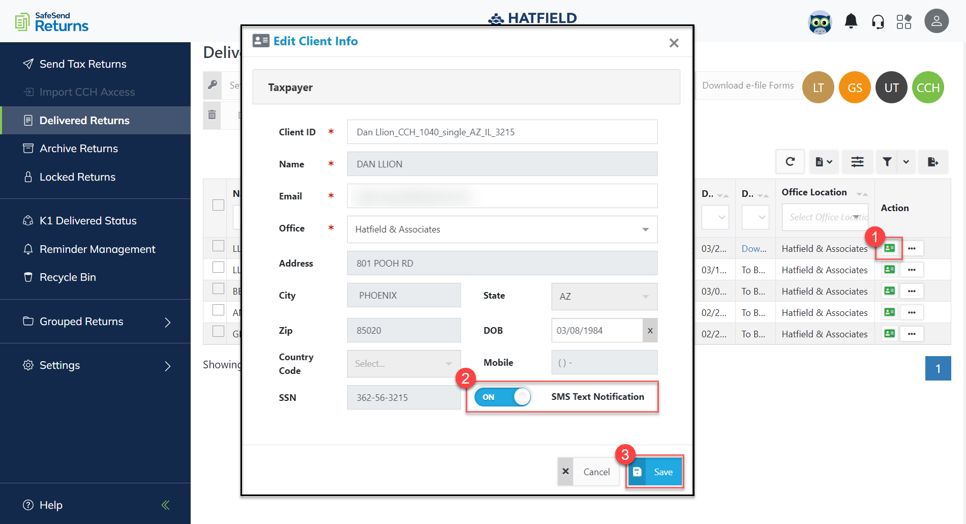 SMS Text Notifications – SafeSend Returns
