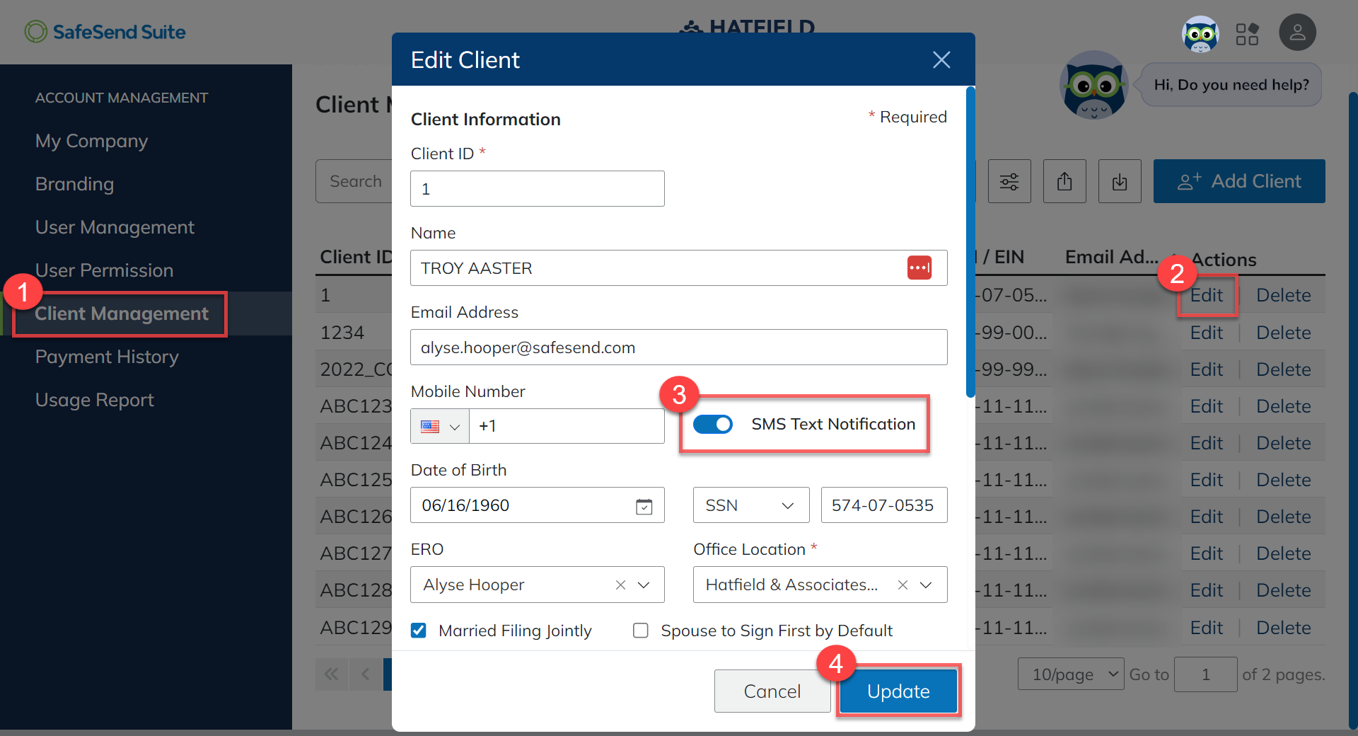 SMS Text Notifications – SafeSend Returns