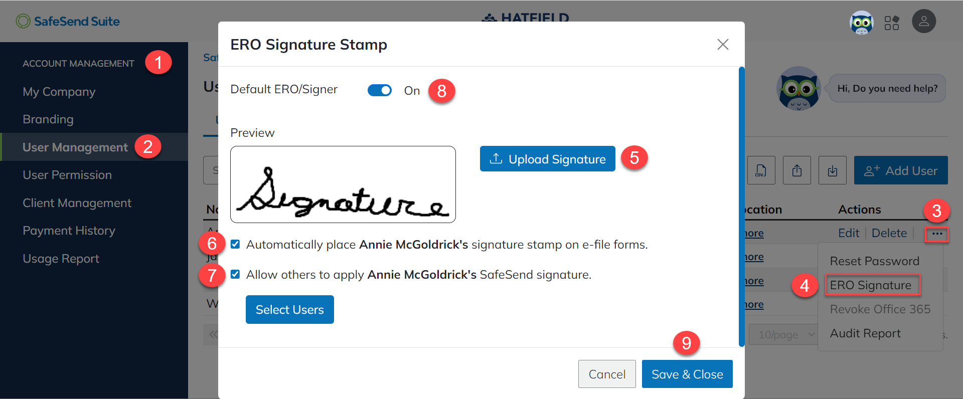 Signature Stamp Guide – SafeSend Returns