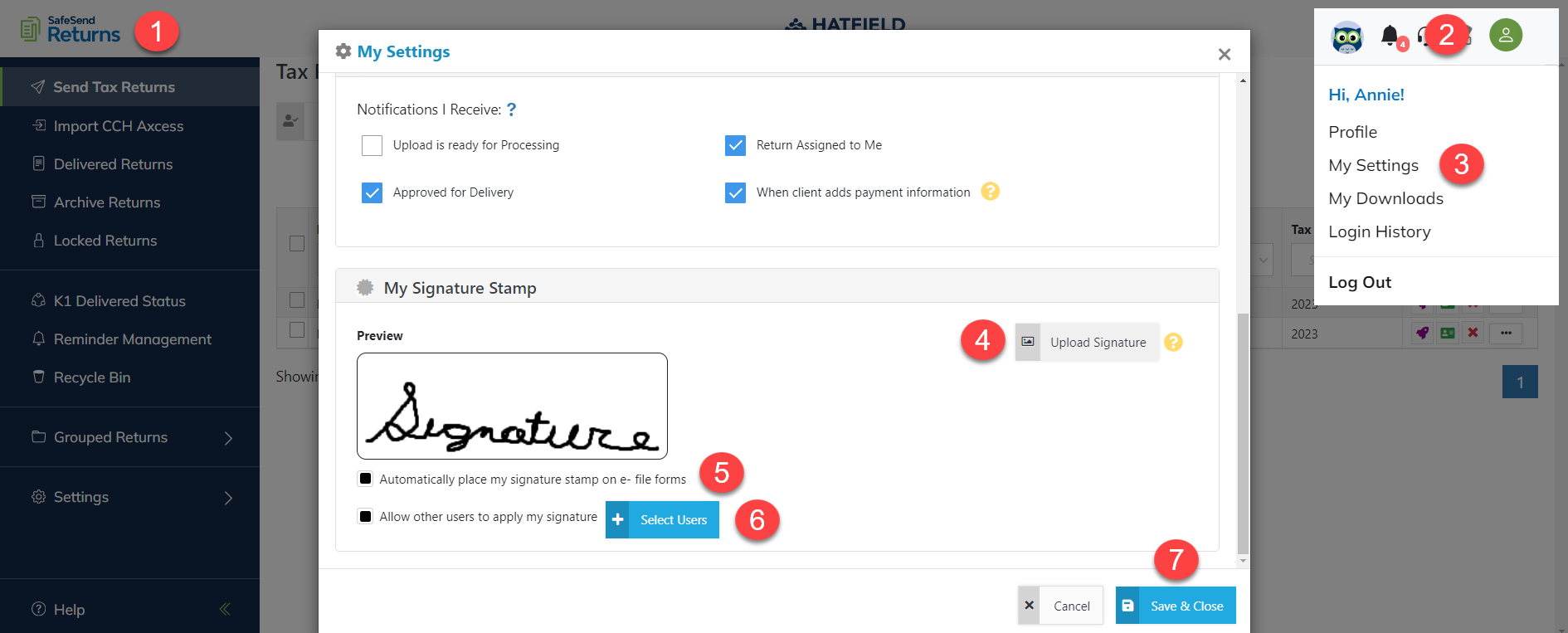 Signature Stamp Guide – SafeSend Returns