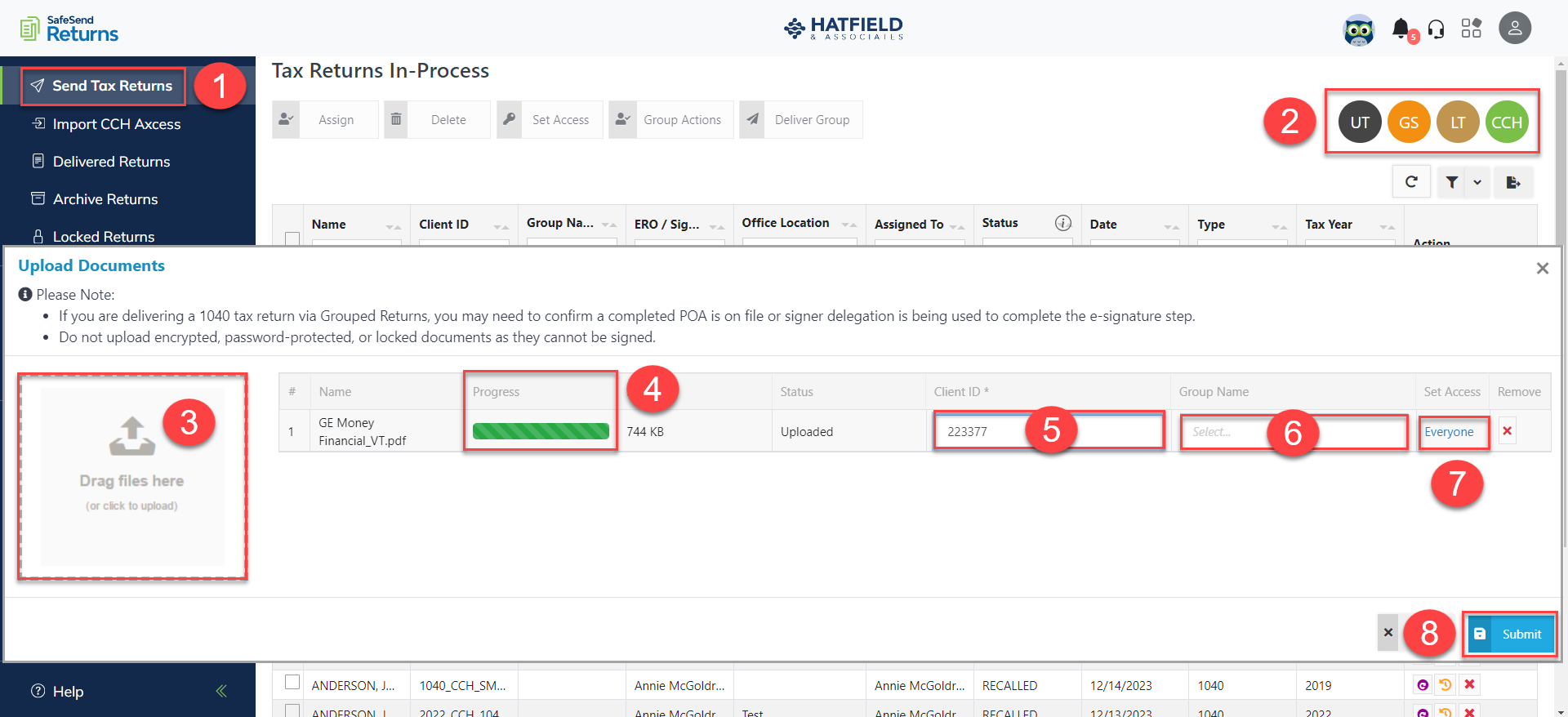 Submitting Returns – SafeSend Returns
