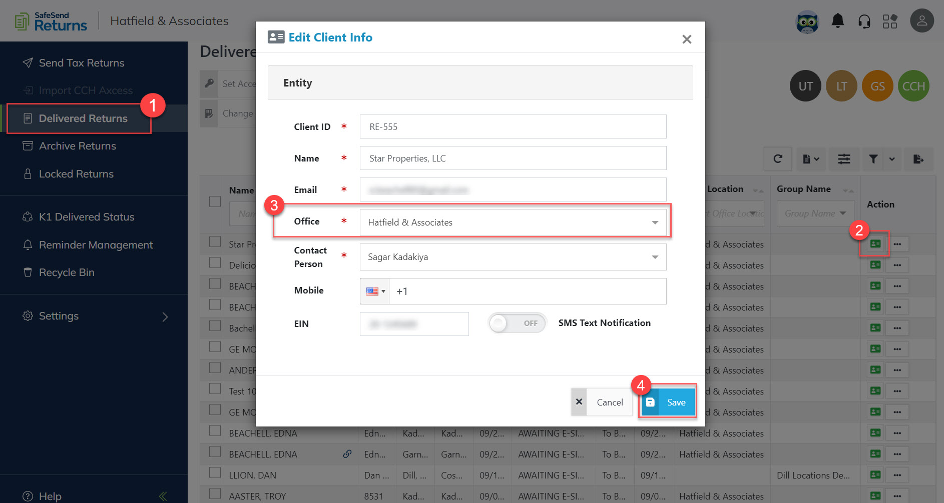 Multiple Office Locations – SafeSend Returns
