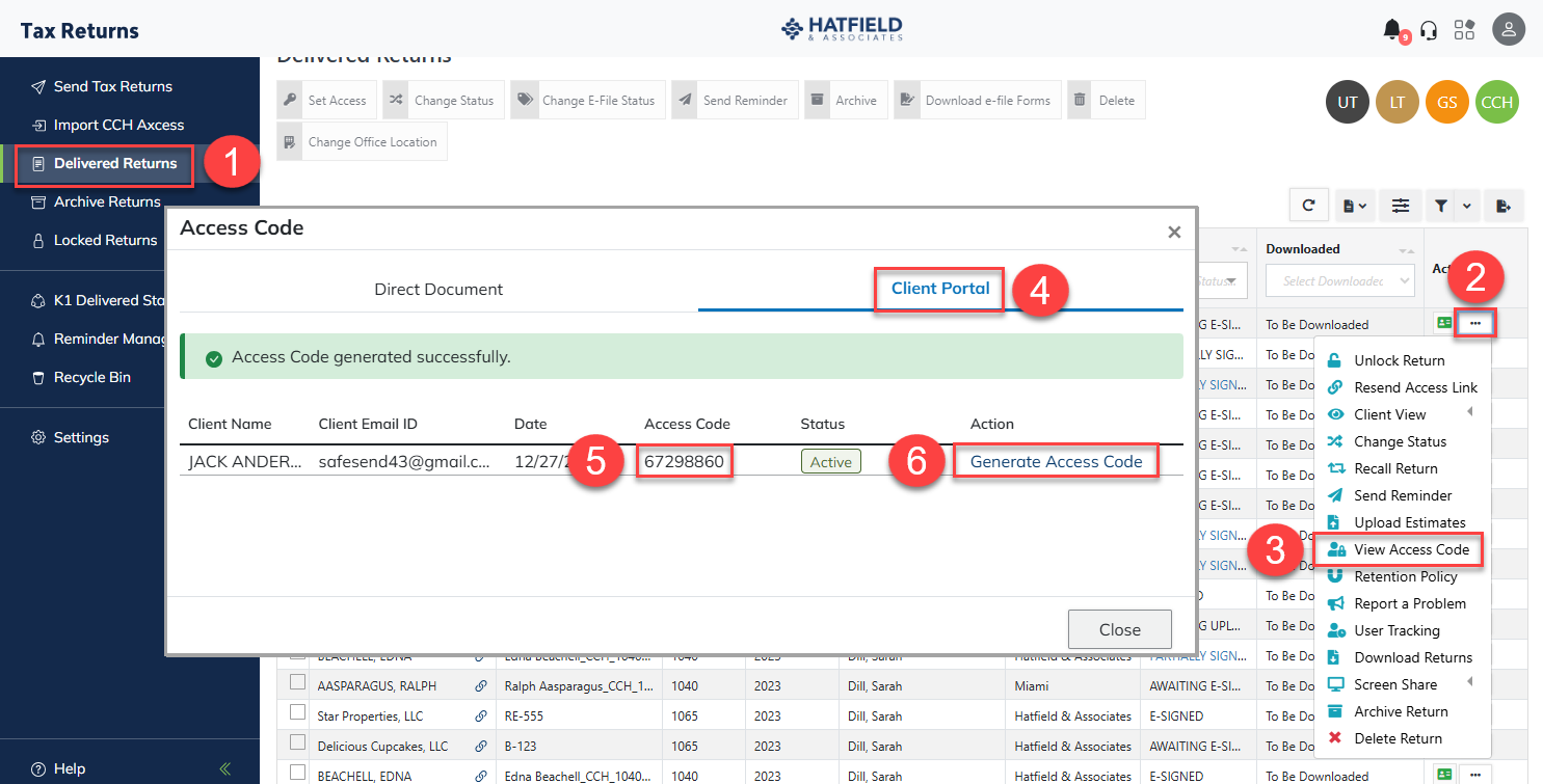 Generate an Access Code for Taxpayers – SafeSend Returns
