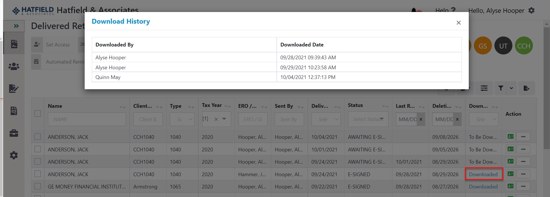 Delivered Return: Bulk Action Icons – SafeSend Returns