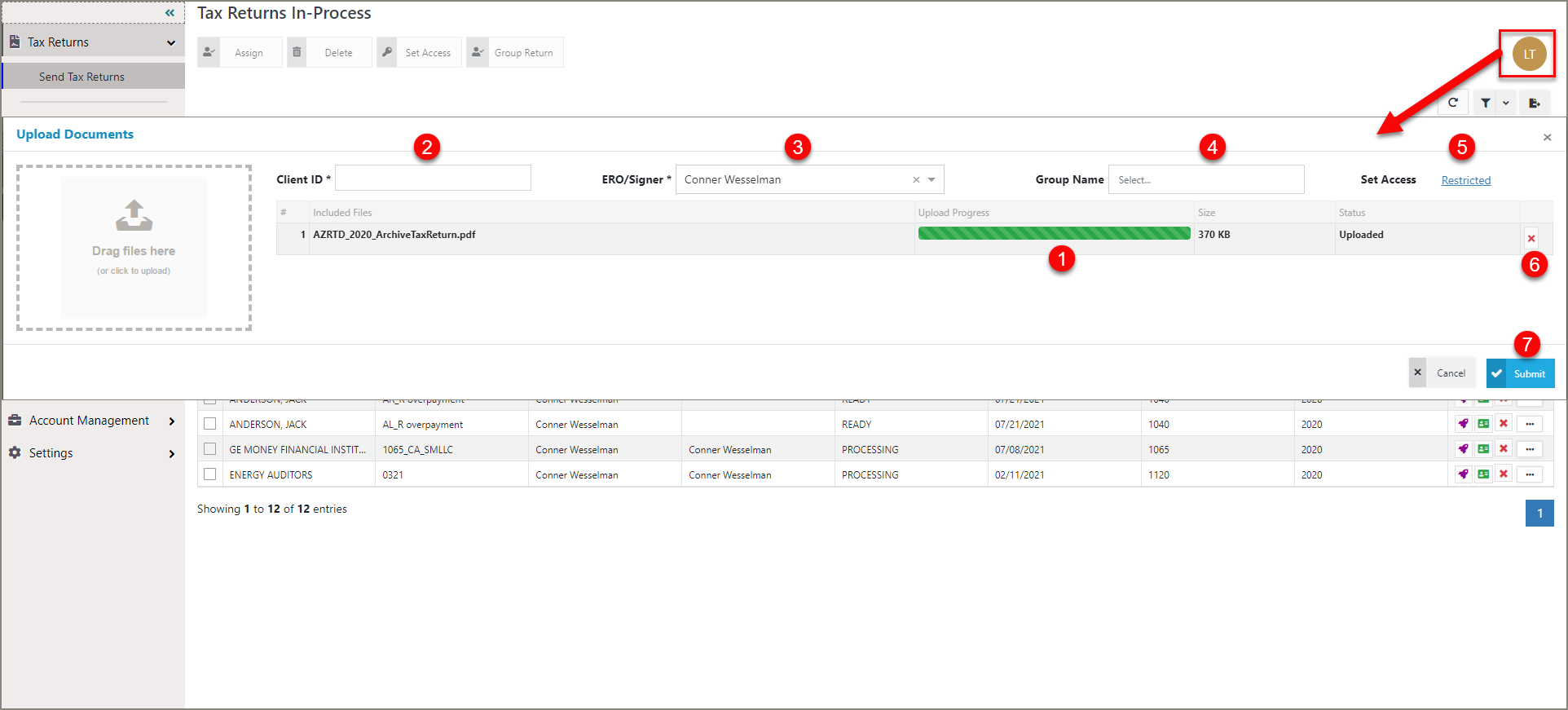 Submitting Returns – SafeSend Returns