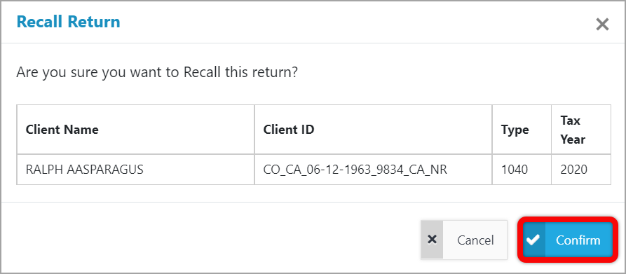 Recalling a Return – SafeSend Returns