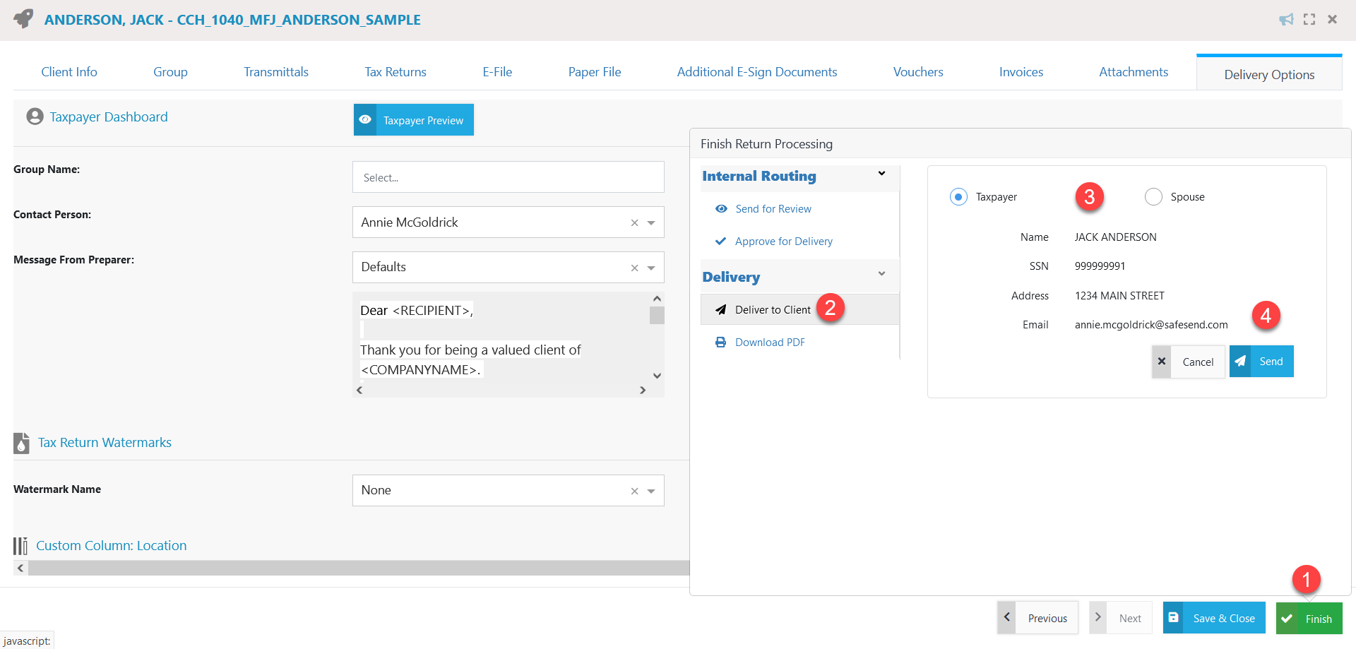 Processing a Return – SafeSend Returns