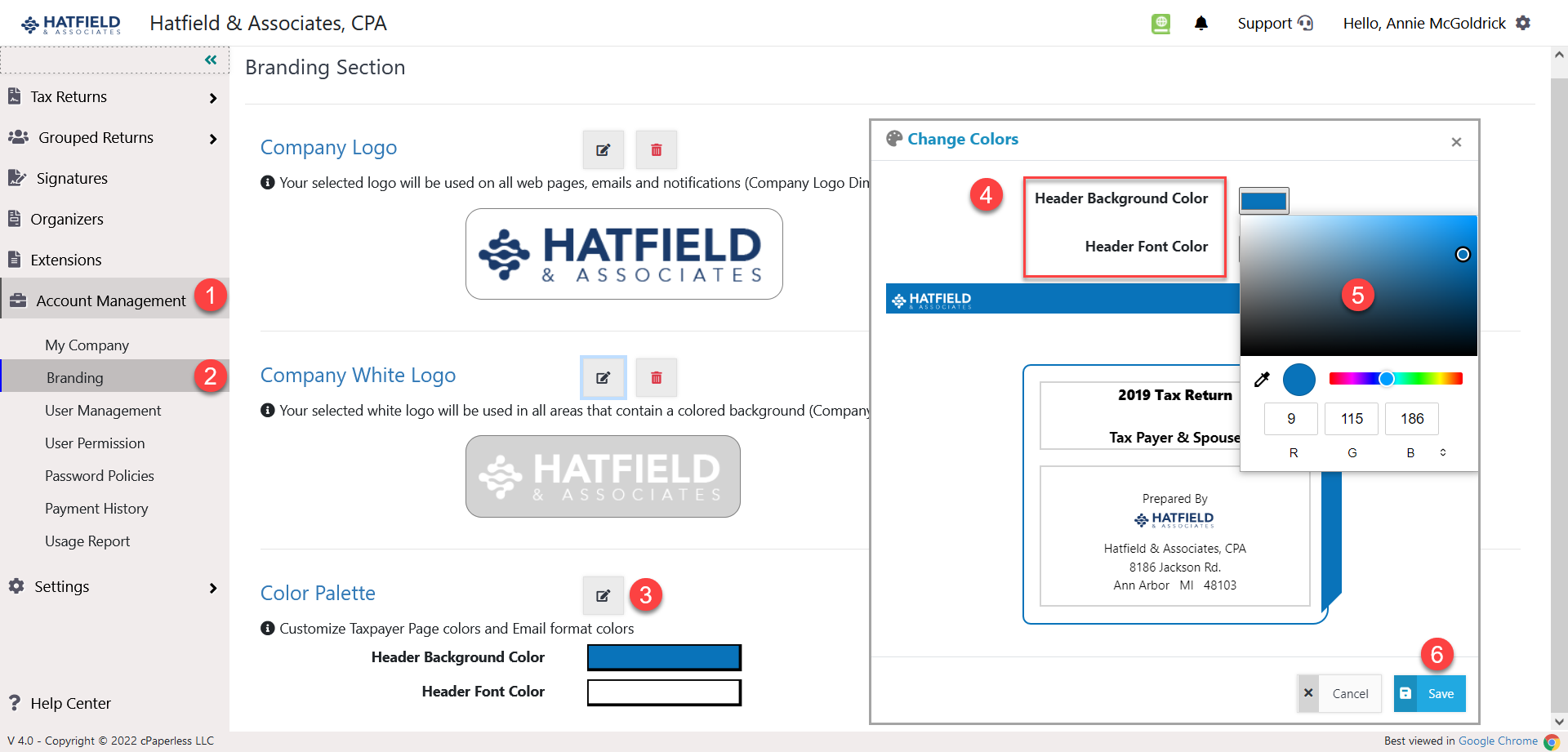 Account Management – SafeSend Returns